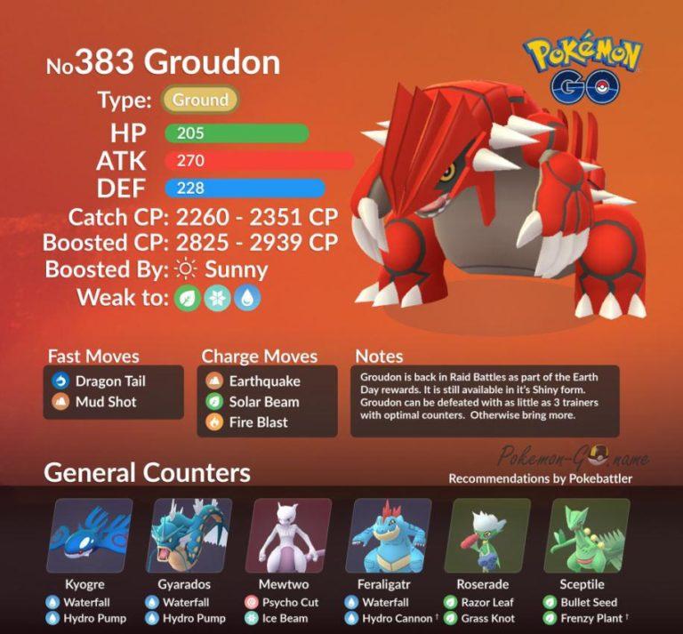 Legendary Dinner Hour: Groudon Timed Raid | Pokemon go name