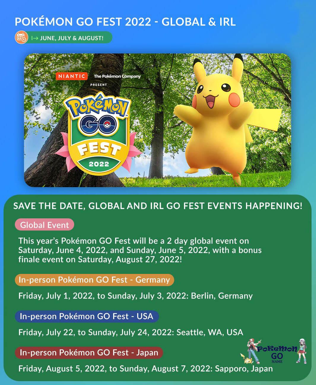 Pokemon GO Fest 2022 Schedule - Летний фестиваль Покемон ГО