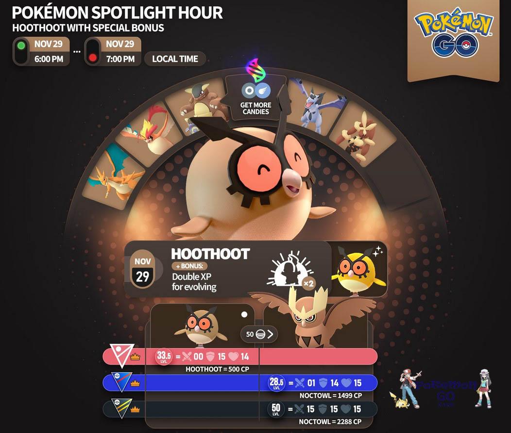 Hoothoot Spotlight Hour em novembro de 2022 - Pokemon-GO.Name