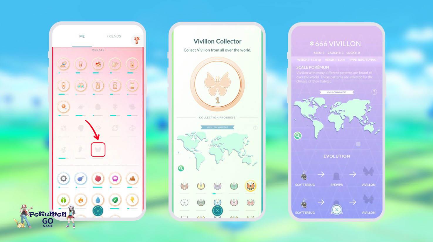 Vivillon in Pokemon GO - All the colors and patterns of the wings of ...