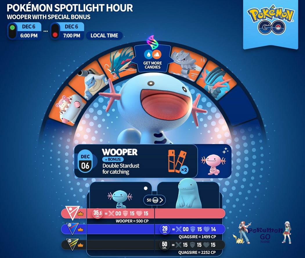 Wooper Spotlight Hour в сентябре 2023 года - Pokemon-GO.Name