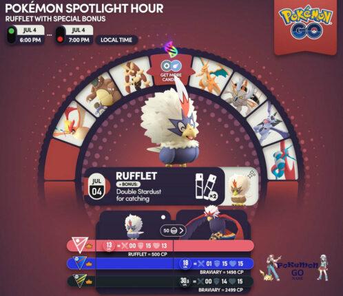 Rufflet Spotlight Hour в июле 2023 года - Pokemon-GO.Name