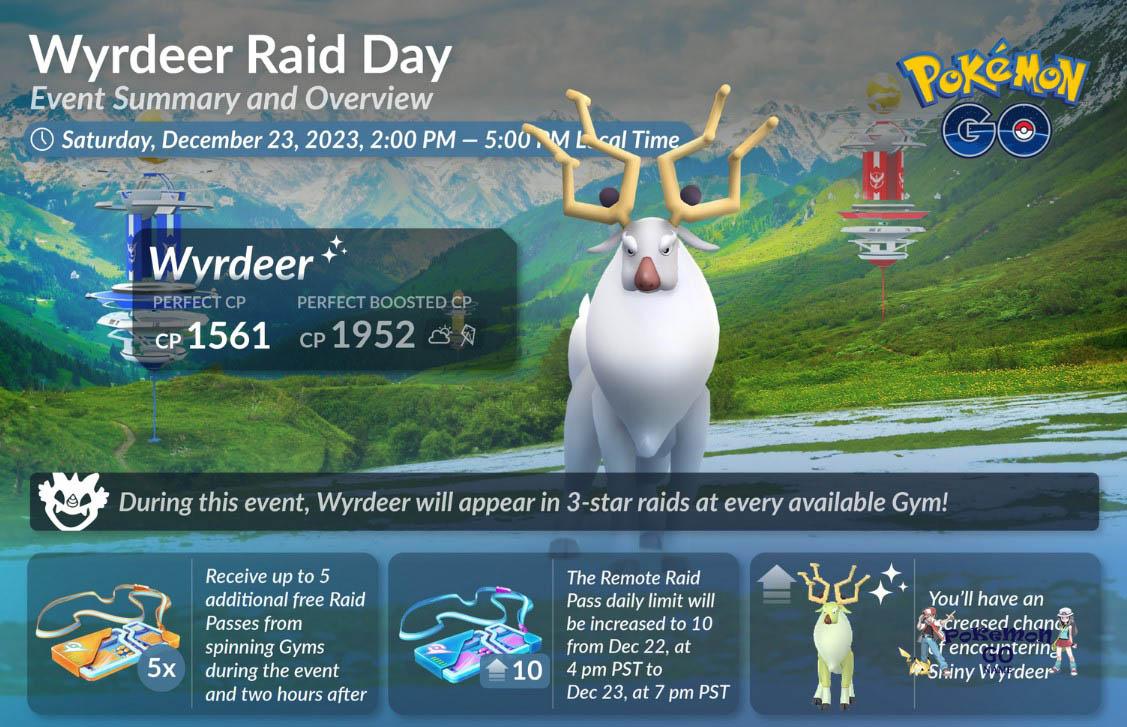 วันจู่โจม Wyrdeer 23 ธันวาคม 2023 - Pokemon-GO.Name